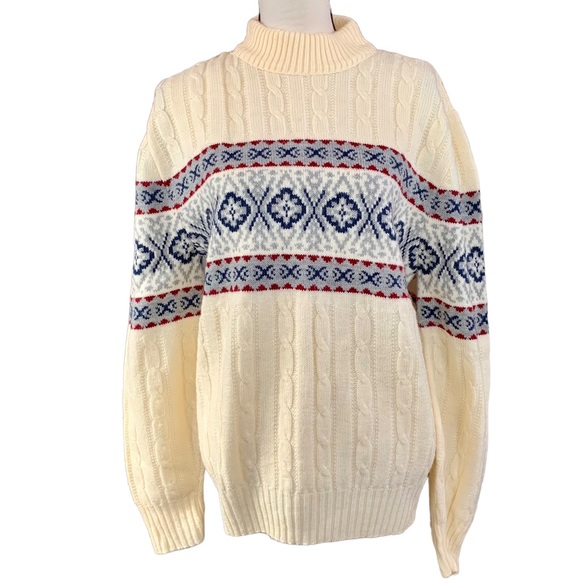 Jantzen | Sweaters | Vintage 7s 80s Jantzen Nordic Fair Isle Cable Knit ...